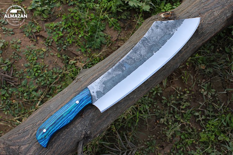 Blue Ridge Blade - Hand Forged Carbon Steel Hunting Knife with wood ...